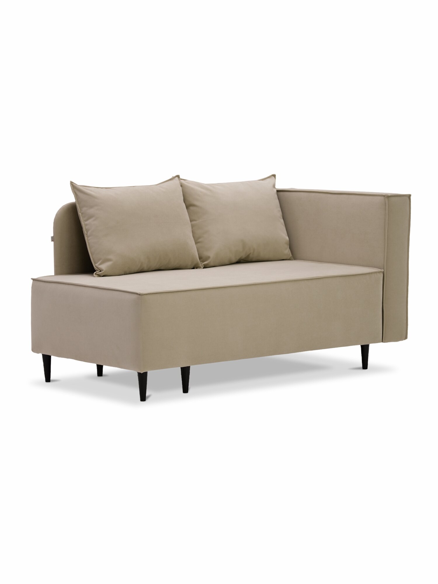 Кушетка Элфи 152х88х90 см, еврокнижка, Ладья, спальное место: 202х85 см, правый угол, Baza Latte col. 01