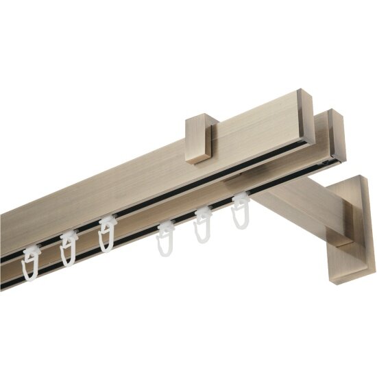 Карниз профильный LM Decor Флэт Лайн двухрядный 2,4 м, Антик