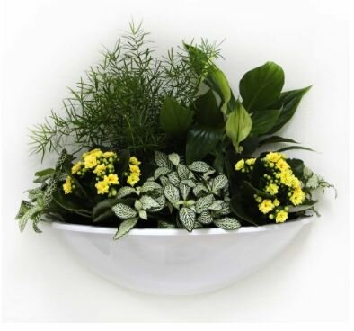 Кашпо для цветов Flandriss, подвесное настенное, декоративное, 2 л, 37х17,5х11, серый, АБС-пластик