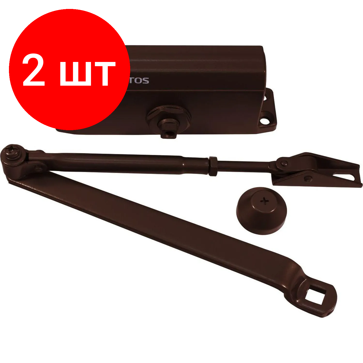 Комплект 2 штук, Доводчик TANTOS TS-DC045 коричневый дверной, усилие EN2, вес двери до 50 кг