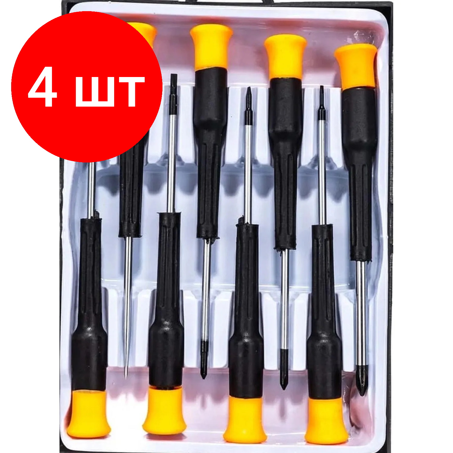Комплект 4 упаковок, Набор отверток для точных работ набо НОТ 8 Вихрь 73/6/2/12