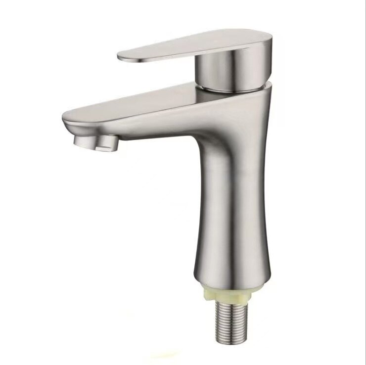 2025 Скандинавский смеситель для раковины из нержавеющей стали 304, черный и золотой, одинарный холодный смеситель для ванной комнаты