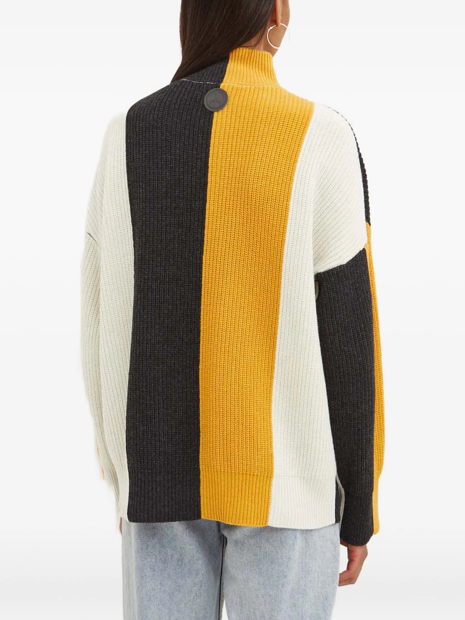Свитер MOSCHINO JEANS Stripe zip knitwear, размер XS, , yellow — фото 1