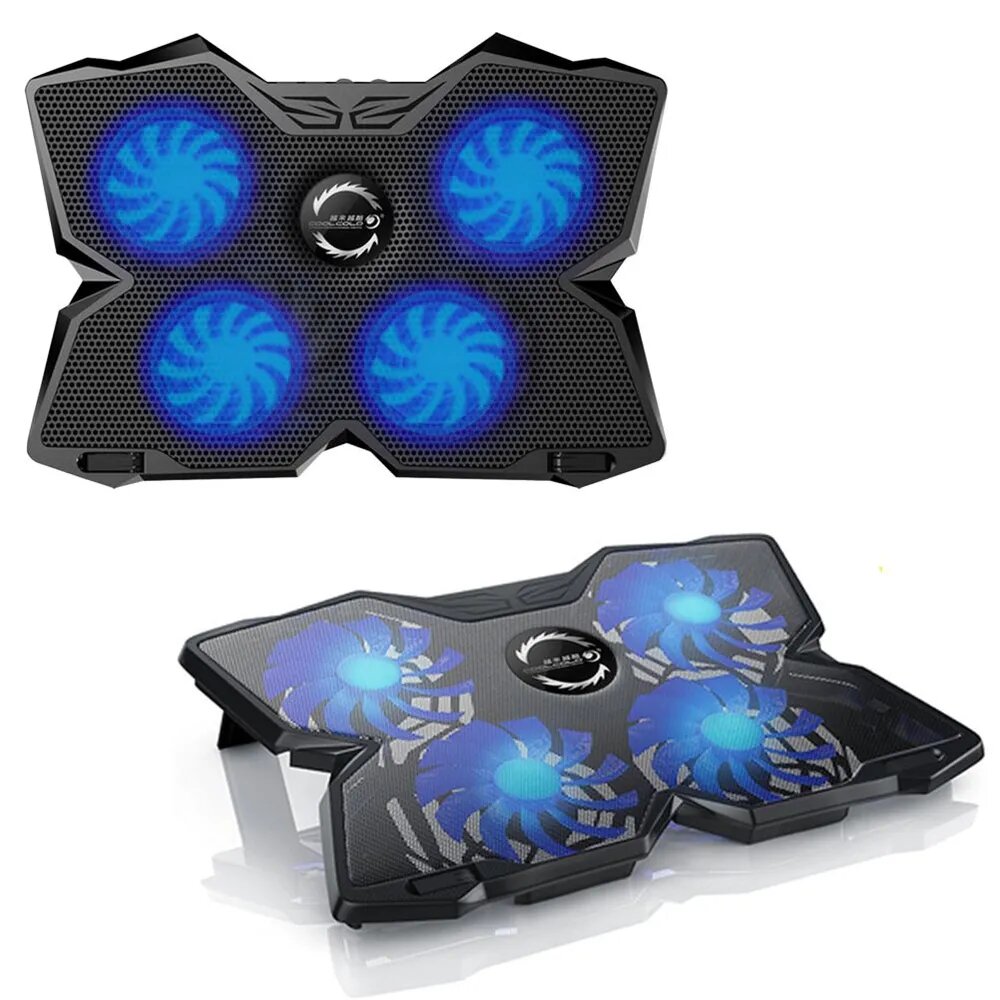 1 шт. Бесшумный охлаждающий коврик для ноутбука USB Cooler 4 вентилятора компьютерная подставка (черный)