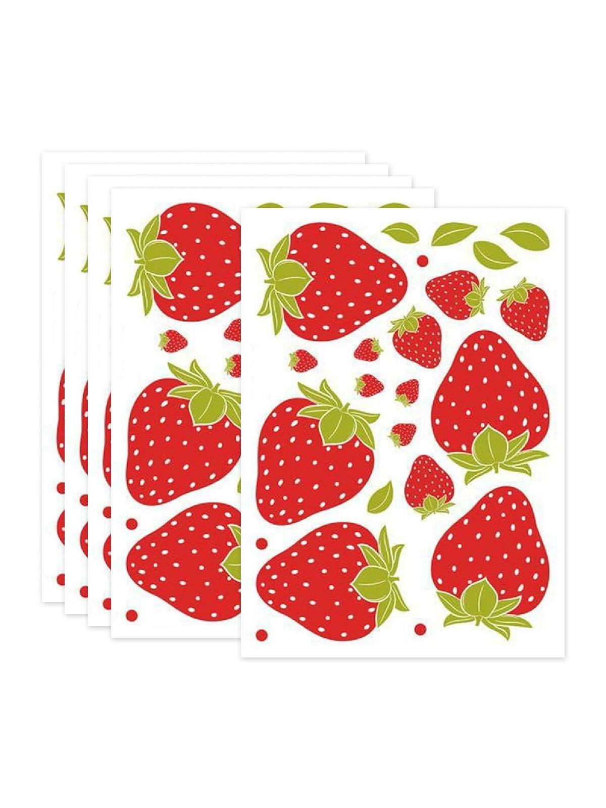 Клубничные Наклейки на стены Съемная Водонепроницаемая Клейкая ПВХ Наклейка для детской комнаты