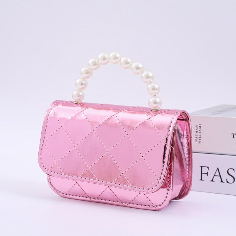 Новая стеганая сумка из PU с жемчугом, изысканная универсальная сумка принцессы, модная сумка через плечо, оптовая продажа