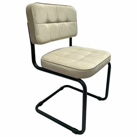 Стулья комплект 2 шт, РС14М, черный каркас, велюр, бежевый, разобранные