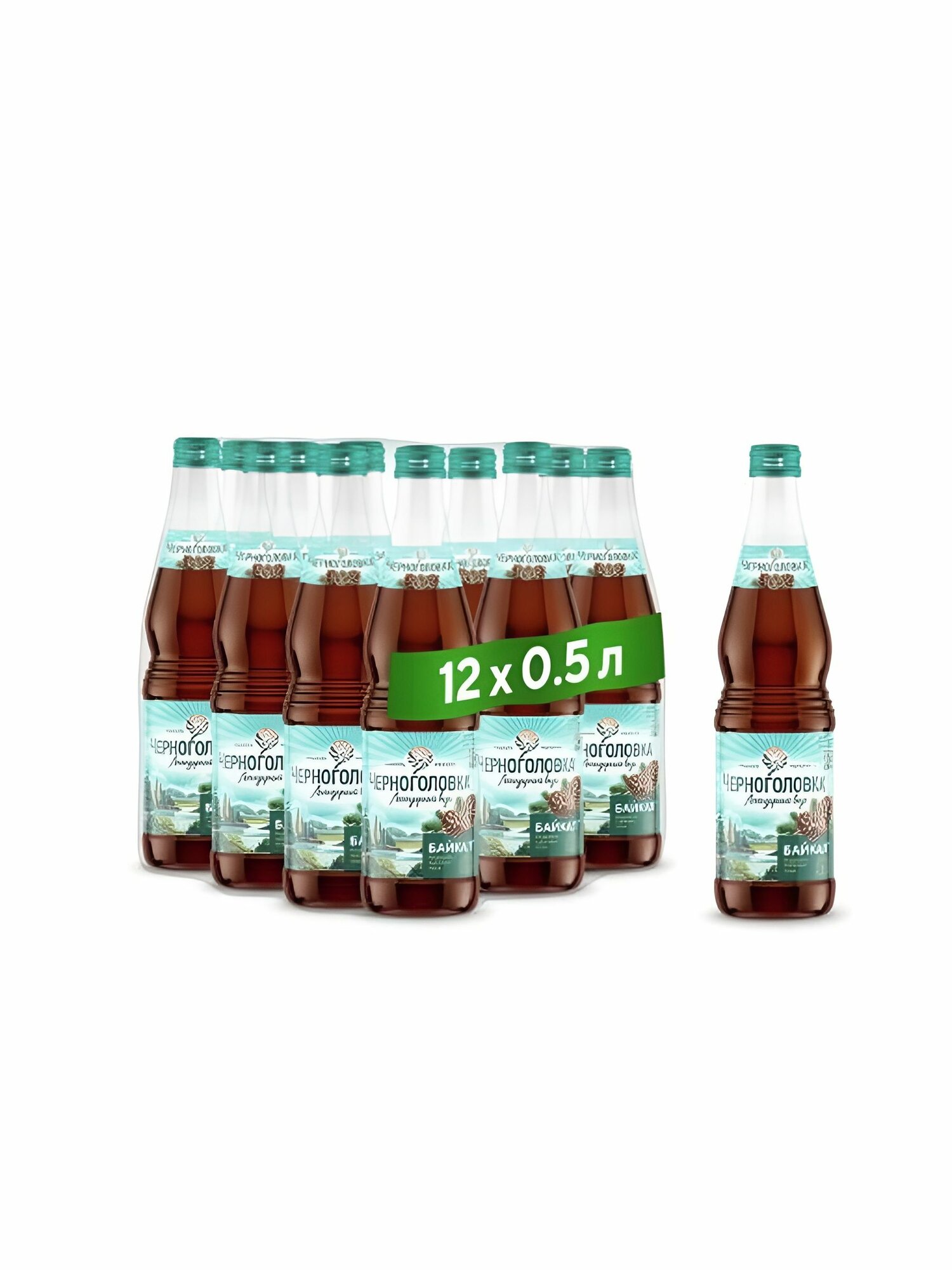 Напиток "Лимонад Черноголовка" Байкал газированный, 500мл. Стекло. Упаковка 12 шт.