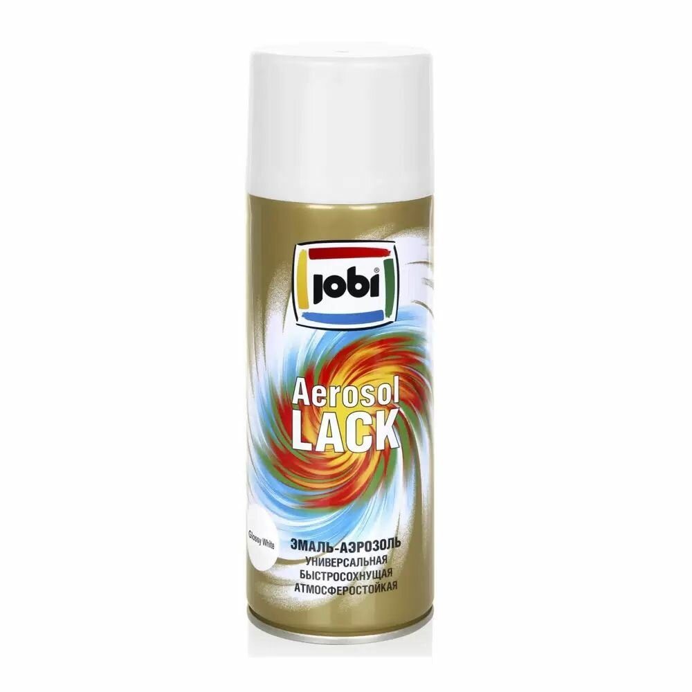 Эмаль Jobi глянцевая, белая RAL 9003, аэрозоль, 32268, 520 мл