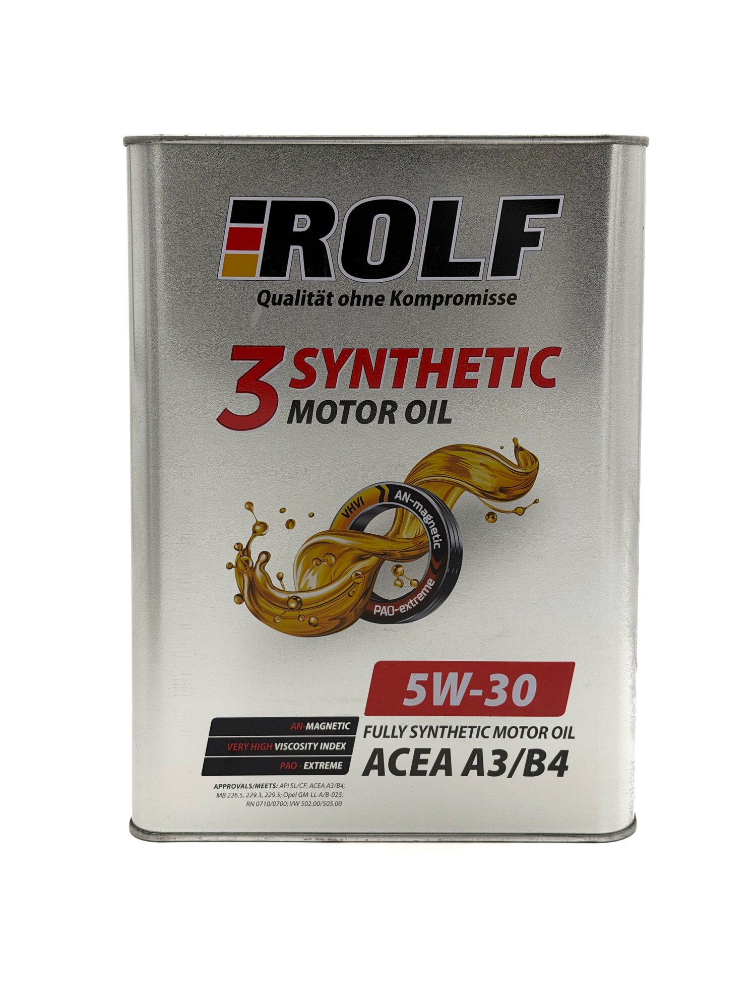 Масло моторное ROLF 3-Synthetic 5W-30 ACEA A3/B4 , 4 литра ,