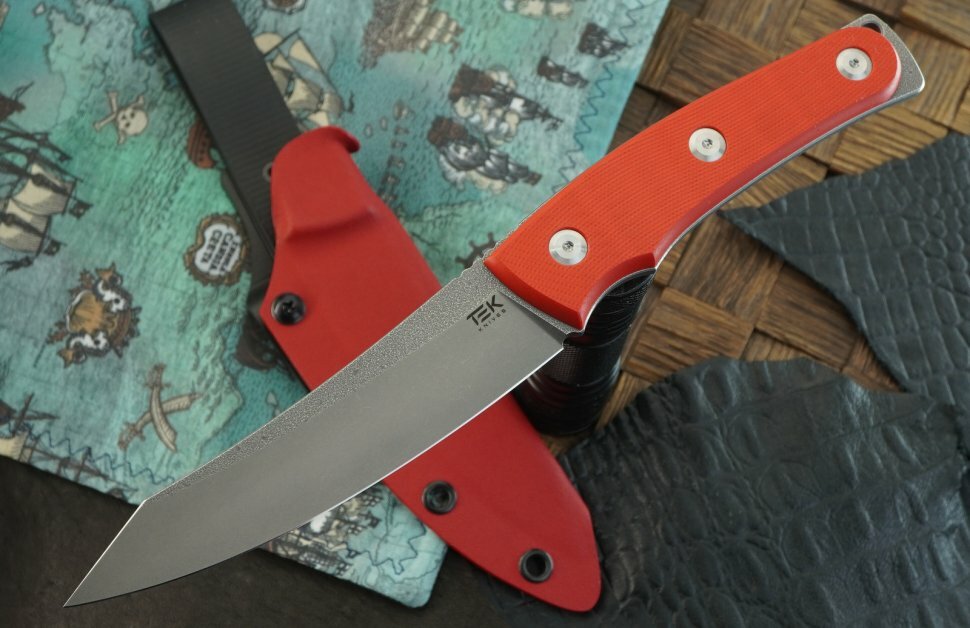 Нож Tekeev Knives Мангуст, сталь К110, рукоять красный G-10