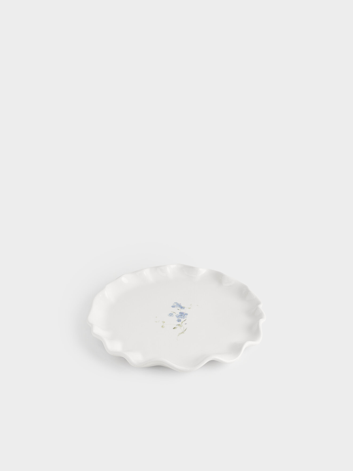 Блюдо, 25 см, керамика D, белое, Незабудка, Crumple flower, Kuchenland
