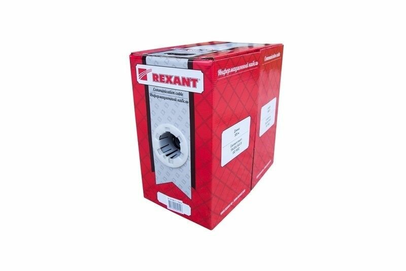 Кабель витая пара F/UTP, CAT 5e, PE, 4PR, 24AWG, OUTDOOR, SOLID, черный, 305м (коробка) REXANT