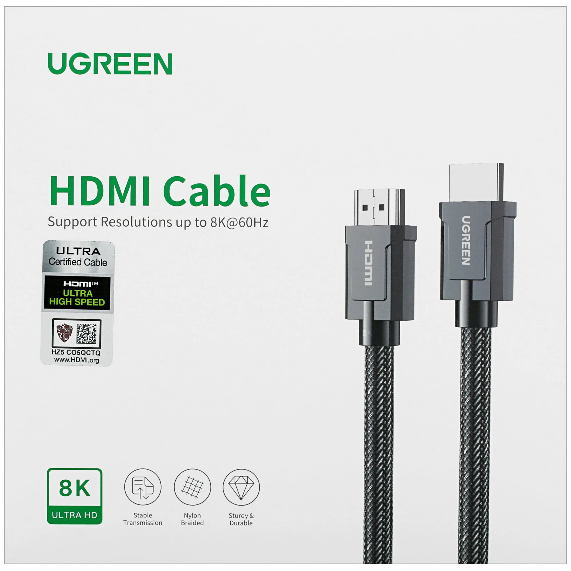 Кабель Ugreen HD136 HDMI 2.0 4K 60HZ Cable (2 метра) чёрный (70324)