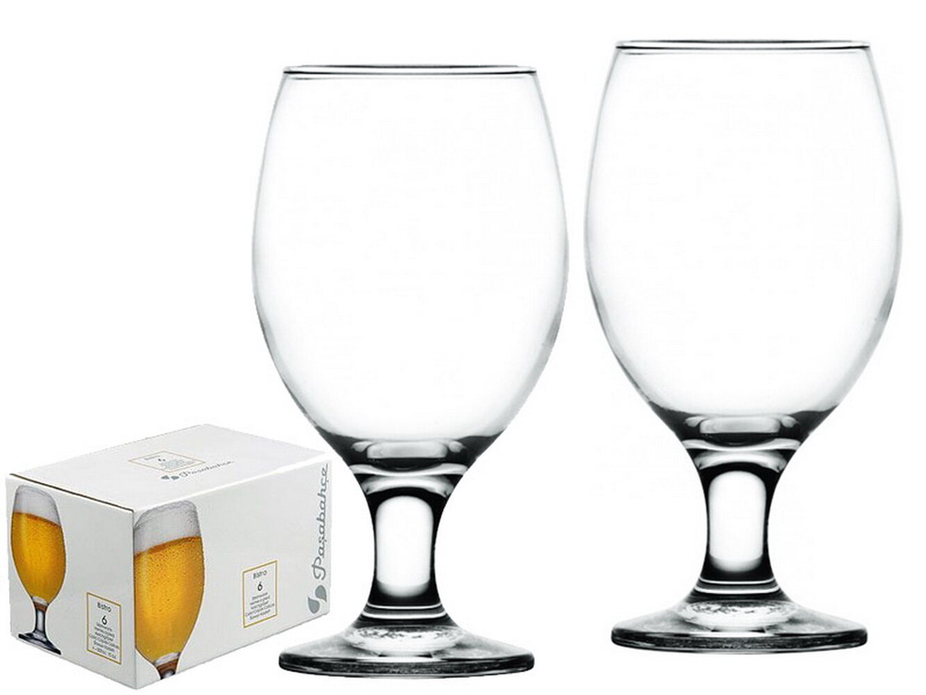 Бокалы Pasabahce "Bistro", для пива, стекло, 400мл, 6 штук, прозрачные, подарочная упаковка