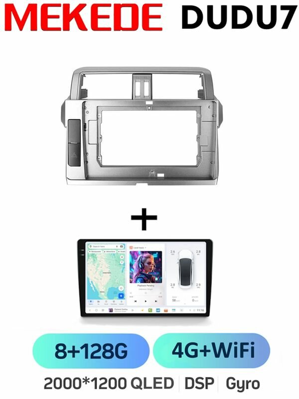 Магнитола Mekede 10" DUDU7 8/128 Gb для Toyota Land Cruiser Prado 150 2013-2017 для Android магнитол 2 di carpay Android