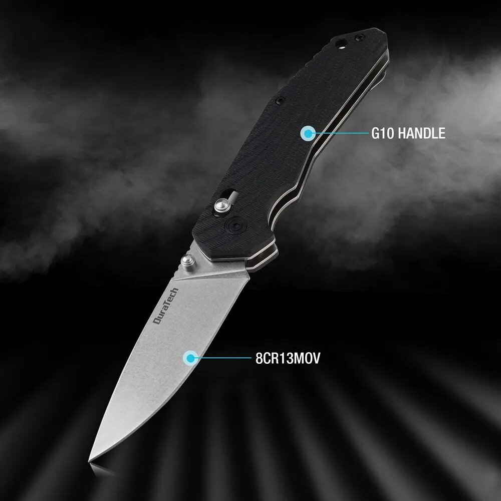 DURATECH Складной нож 4.75 дюйма, черного