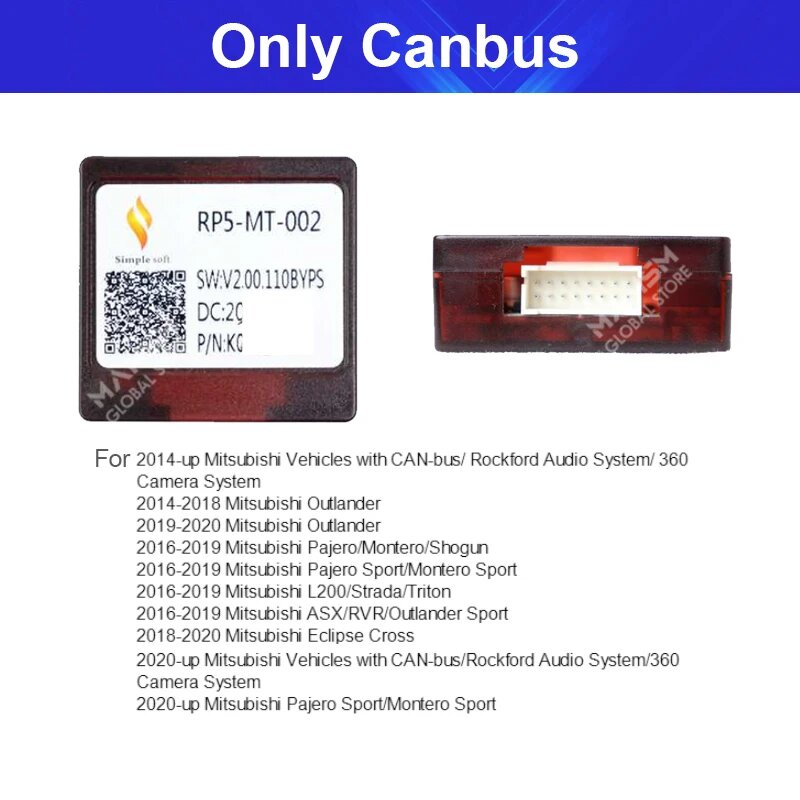 MAMSM Android Canbus box RP5-MT-101 адаптер для Mitsubishi Outlander Pajero ASX XPANDER RP5-MT-002