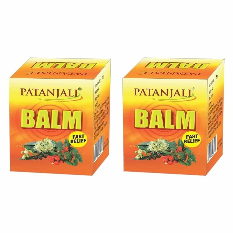 Patanjali Бальзам для тела, Balm Fast Relief, Успокаивающий, 25 гр, 2 уп.