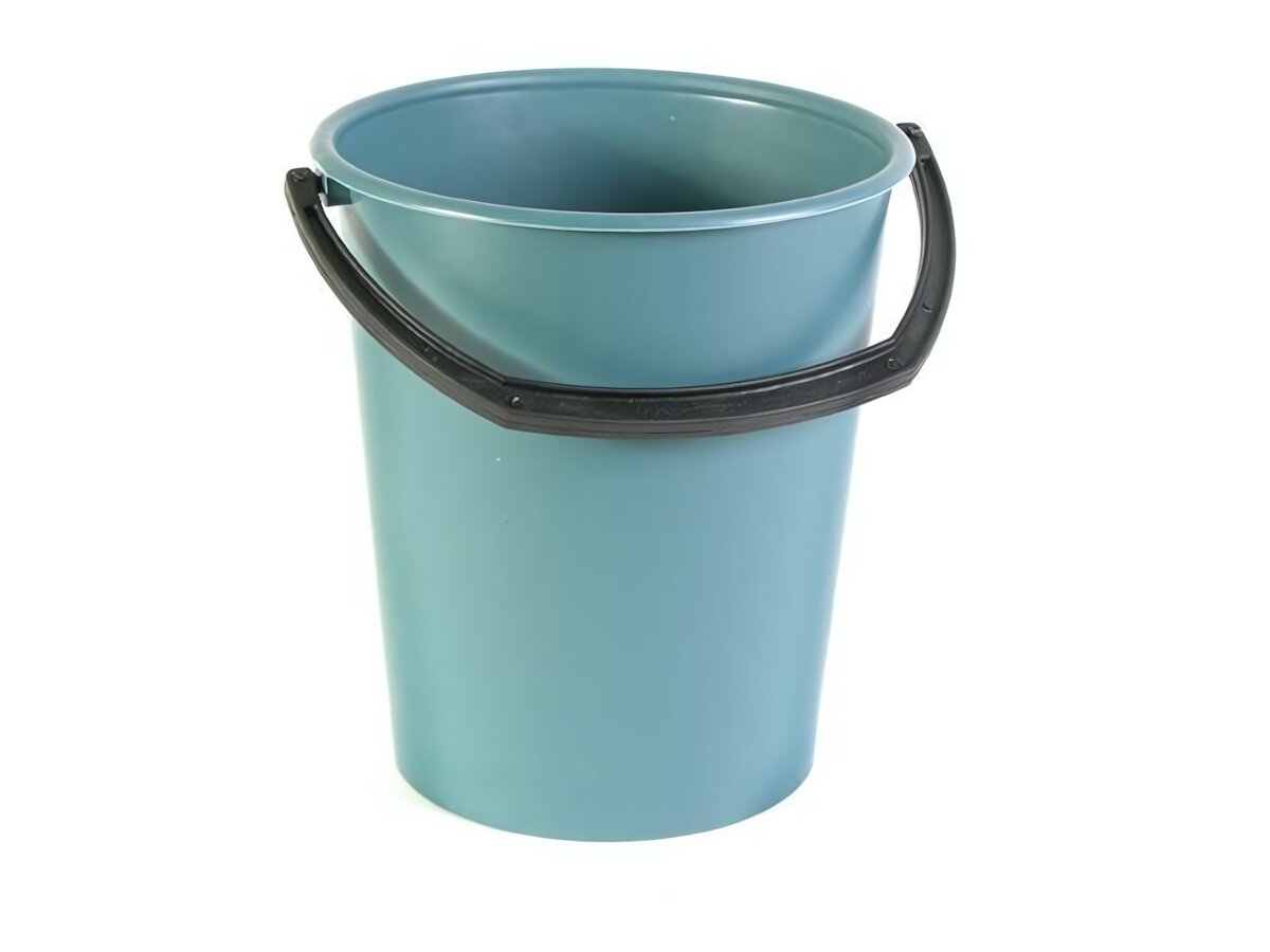 Ведро пластиковое для уборки, светло-голубое, 10л, удобная ручка, гладкая поверхность