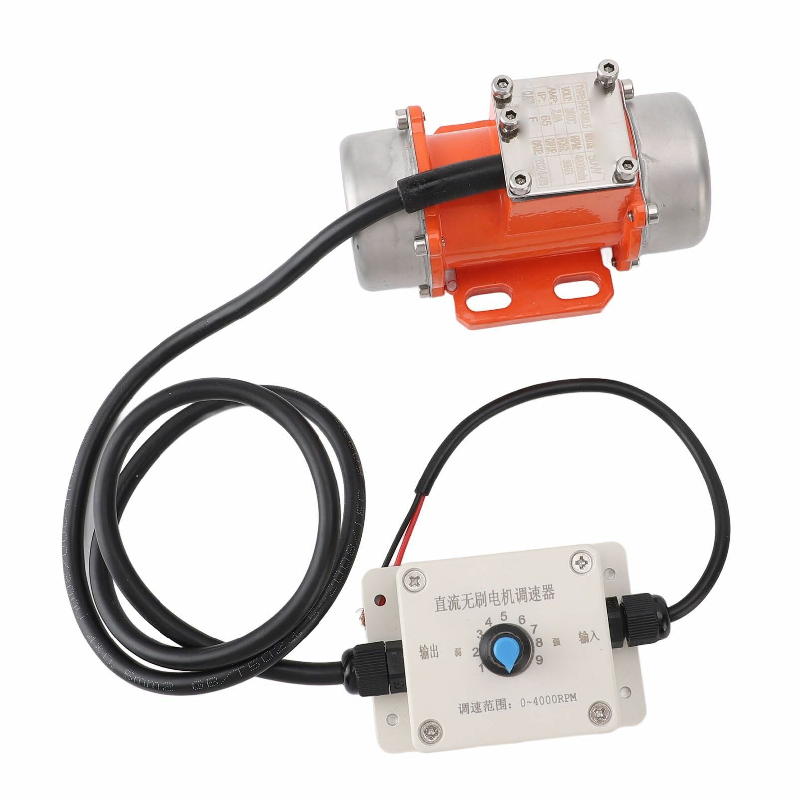 Бесщеточный вибратор для бетона, 24 В, с регулятором скорости, класс защиты IP65, мощный электрический вибродвигатель для бетона из алюминиевого сплава, 50 Вт, для гладкой отделки