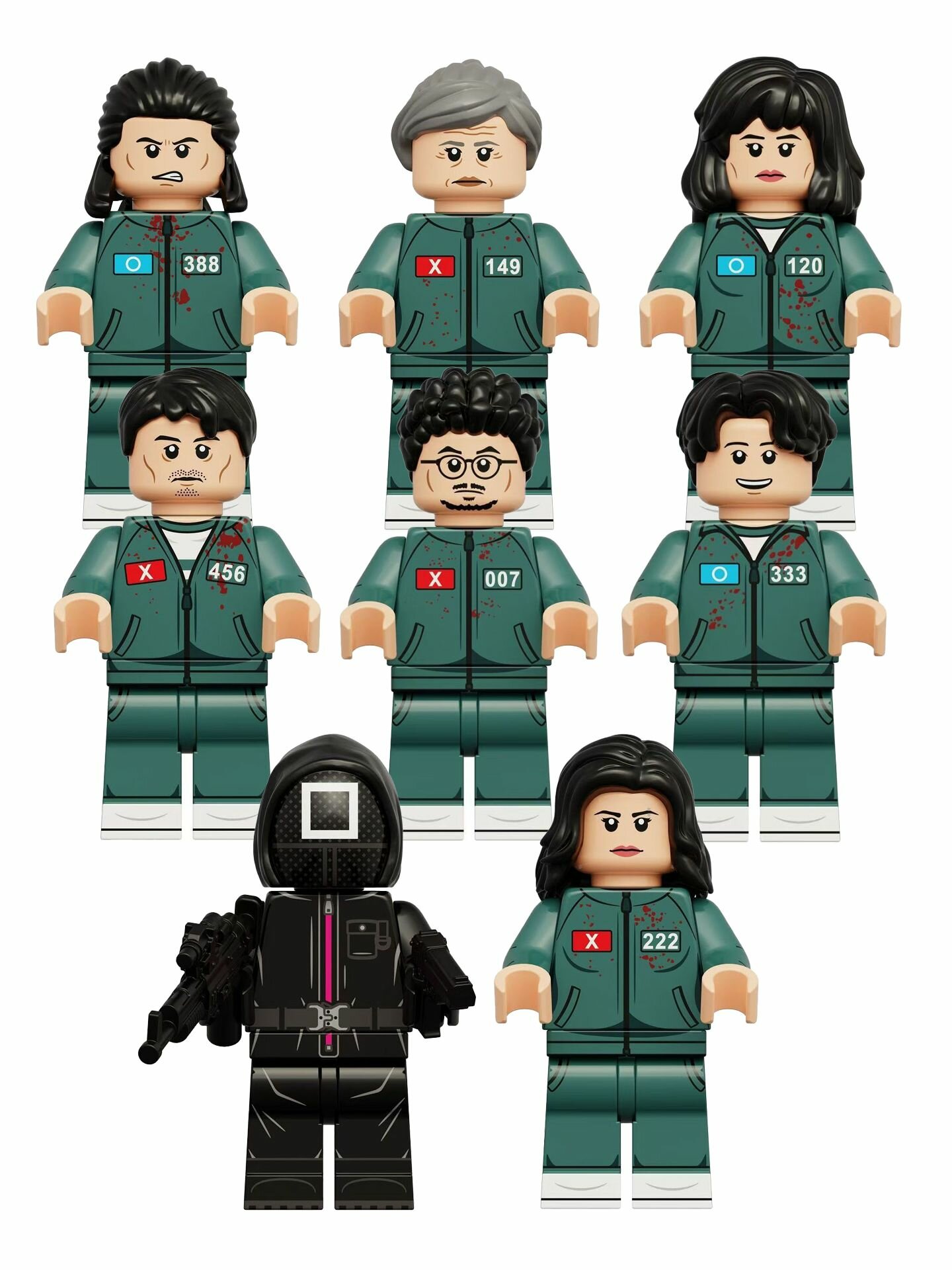 Набор минифигурки Игра в кальмара: Третий сезон 8шт / Squid Game (4.5cm, пакет)