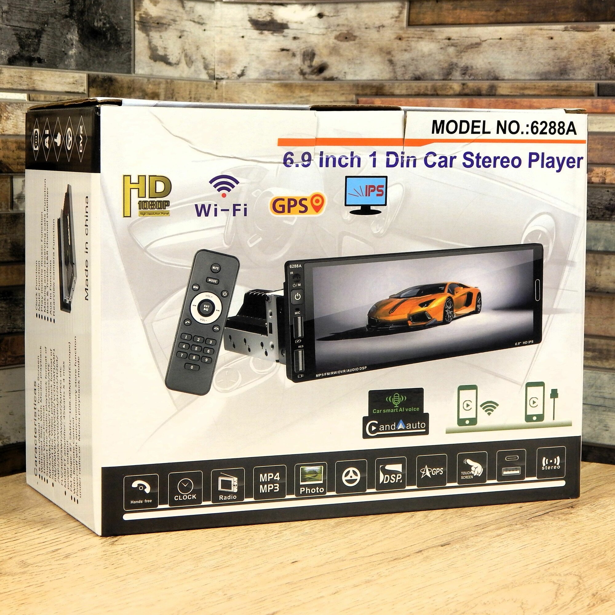 Автомагнитола No name № 6288, (аналог BOS-MINI Bos- A658D), Android 12.0, 2gb/32gb, 1 DIN, GPS, WI-FI, BT.