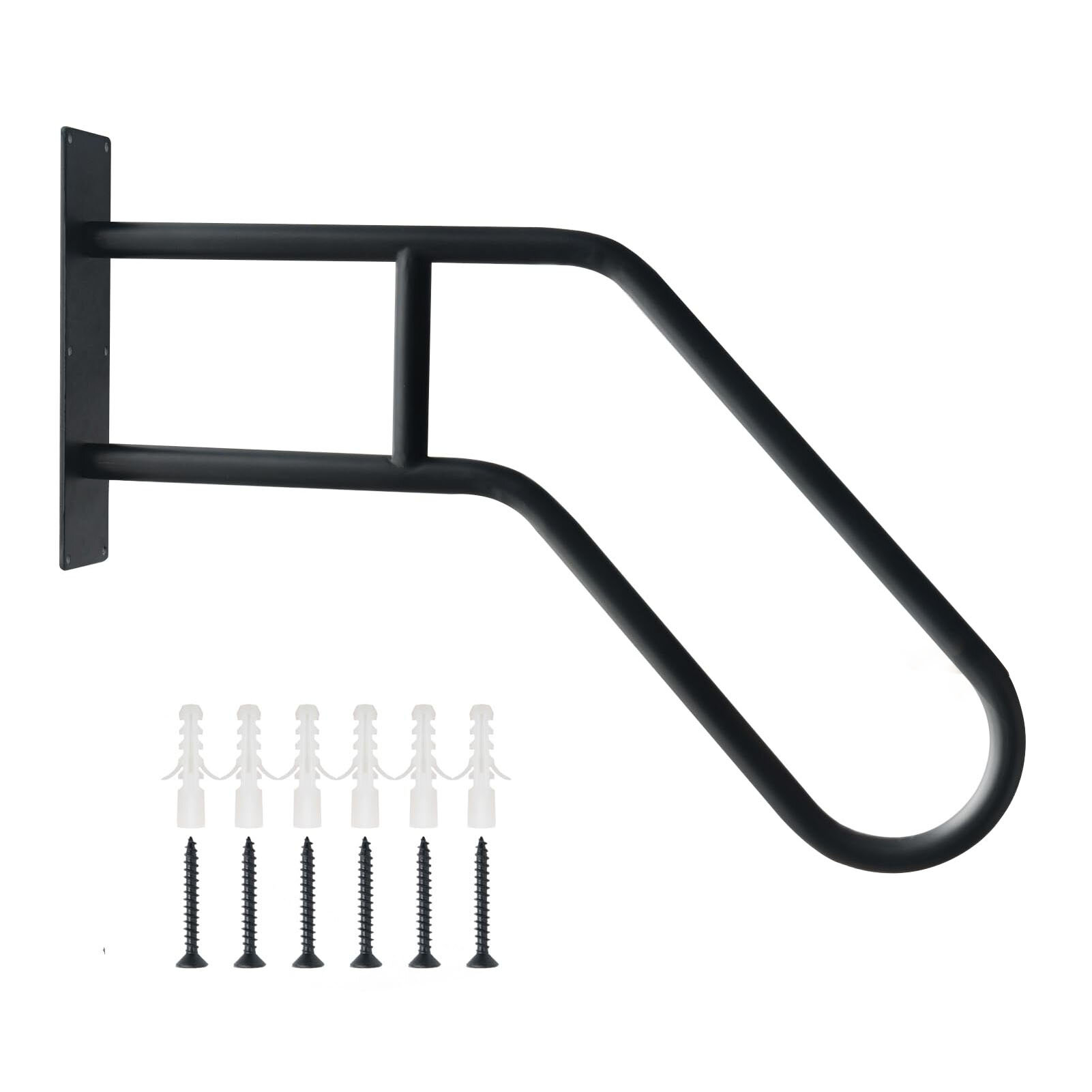 Наружные ступеньки, поручни, 1-3 ступеньки, внешняя лестница на крыльцо, U-образные настенные поручни, безопасные поручни для пожилых людей с ограниченными возможностями, черные