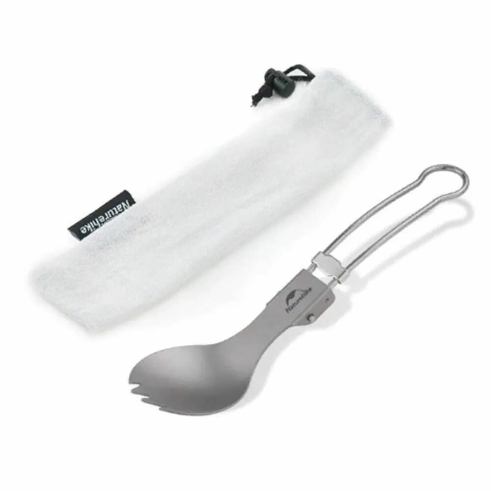 Ловилка титановая складная Naturehike NH19C001-J Титан Вилка-ложка