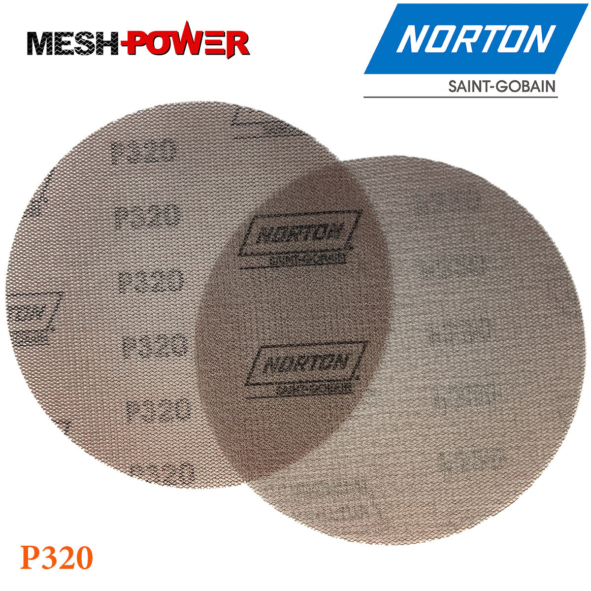 10шт - круг абразивный P 320 150мм сетка M220 NORTON