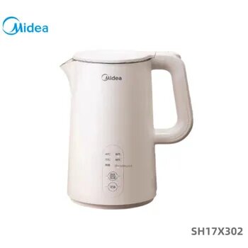 Midea Электрический чайник SH17X302, бежевый, белый