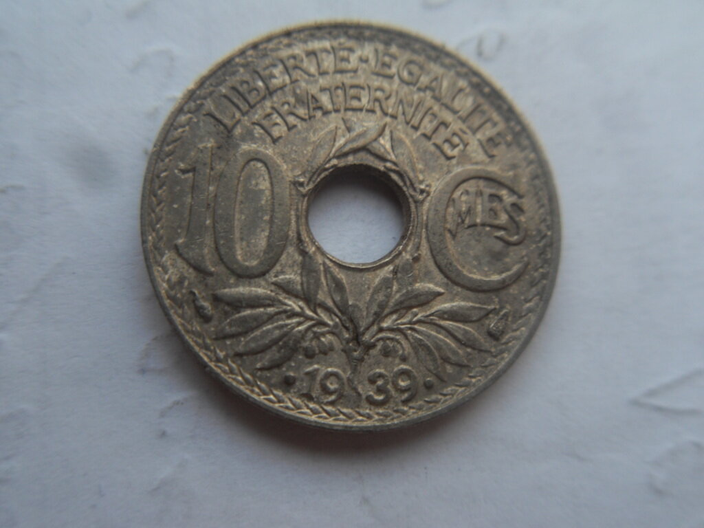 Франция 10 сантимов, 1939