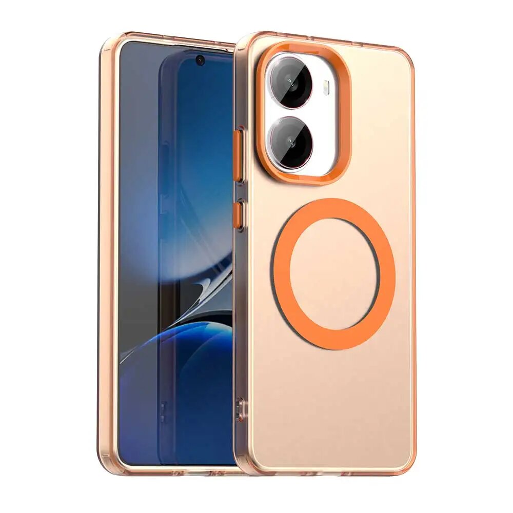 Магнитный Чехол С Беспроводной Зарядкой Для Mi Poco X5 X6 X7 Pro M6 F6 Poco M6 4G, Оранжевый, Orange