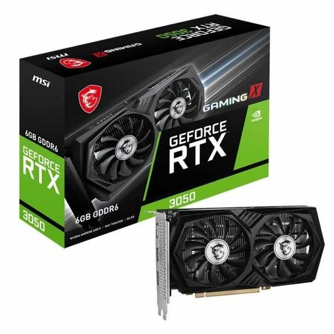 Видеокарта MSI GeForce RTX 3050 (602-V812-58S) - PCI Express 4.0, 6 ГБ, GDDR6, 96 бит, DisplayPort, HDMI