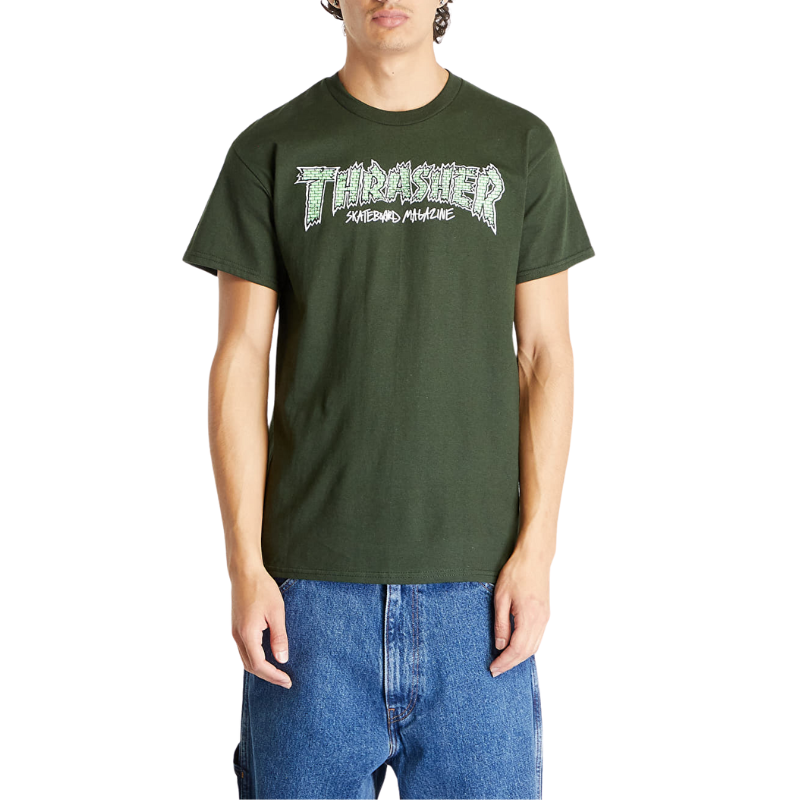 Футболка THRASHER Brick, размер M, forest green — фото 1