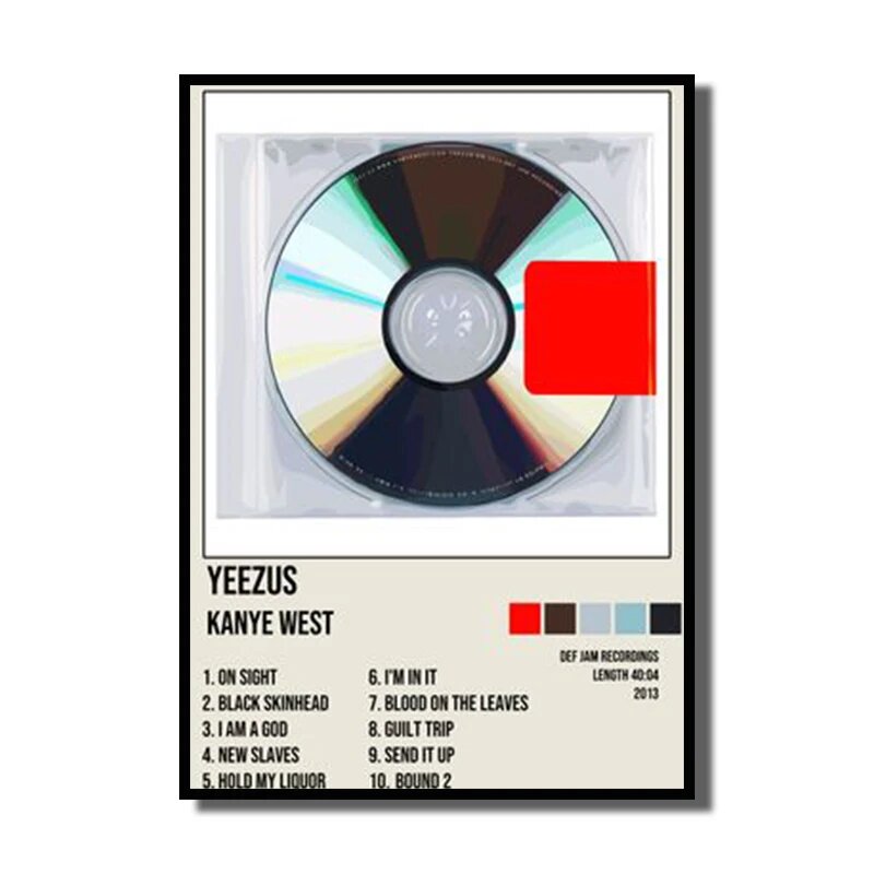 Постер Канье Уэст Yeezus, 30x42см, цвет DD03-11