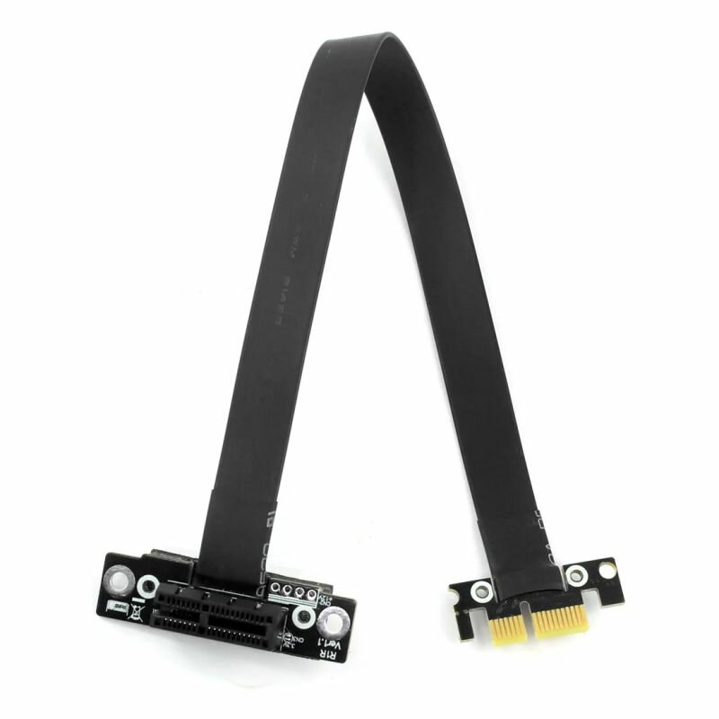 Угловой удлинительный кабель PCIe 3.0 x1 - x16 для видеокарты PCIe, 25 см, R11SR PCI-Express Gen3 с кабелем питания для ПК