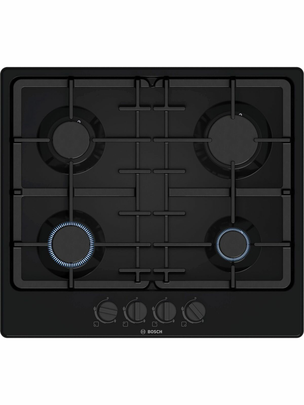 Газовая варочная панель BOSCH PGP6B6K90R, 58.2 см, независимая, 4 конфорки, есть WOK, эмалированная сталь