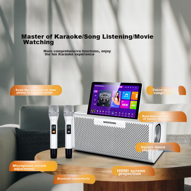 Westin Home KTV All-In Karaoke Machine with Display Screen, Outdoor Camping Bluetooth Speaker Set for Square Dancing, 350GB Storage [National Subsidy]