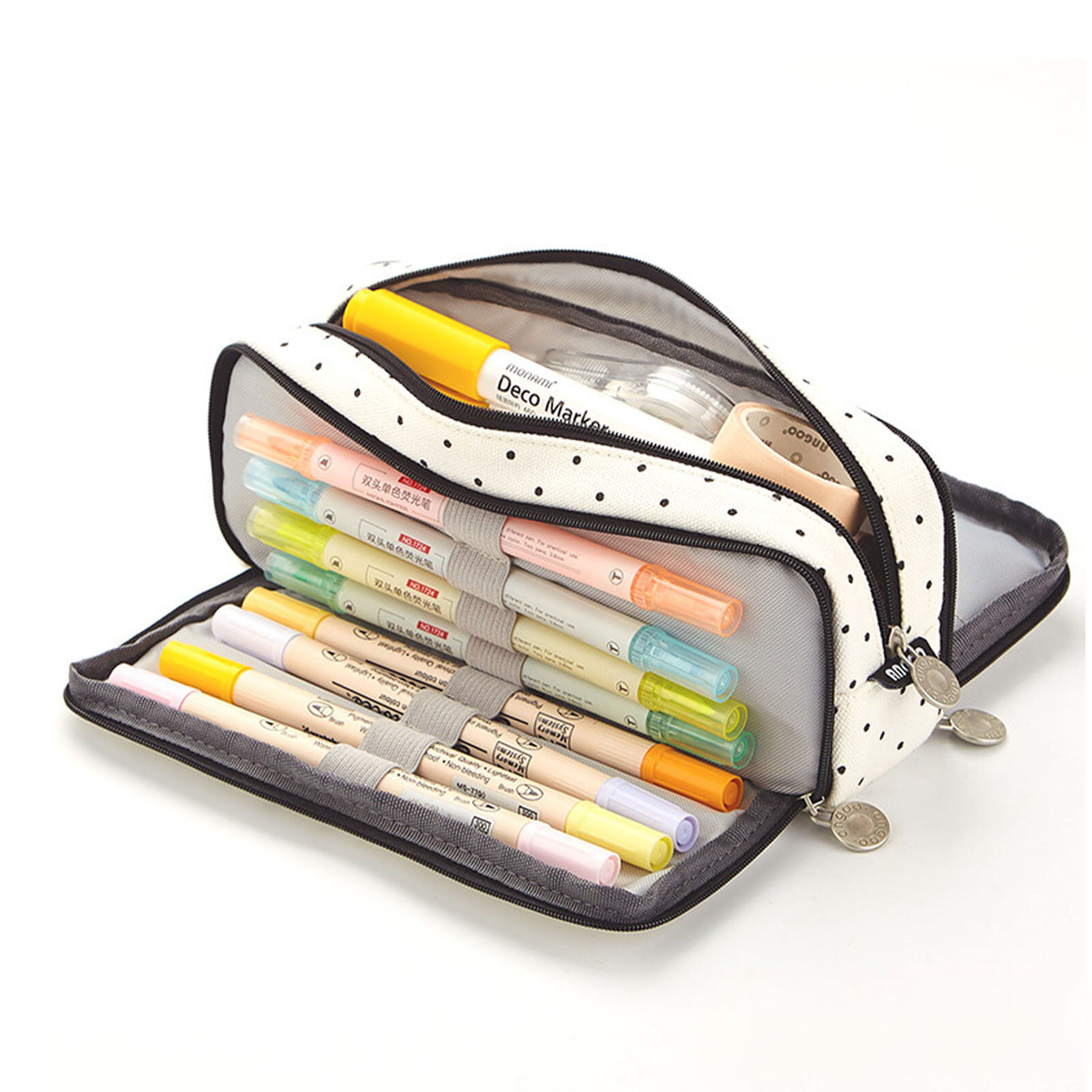 Пенал большой емкости с несколькими карманами открывающийся с двойным отверстием канцелярская сумка для студентов звезды raindrop