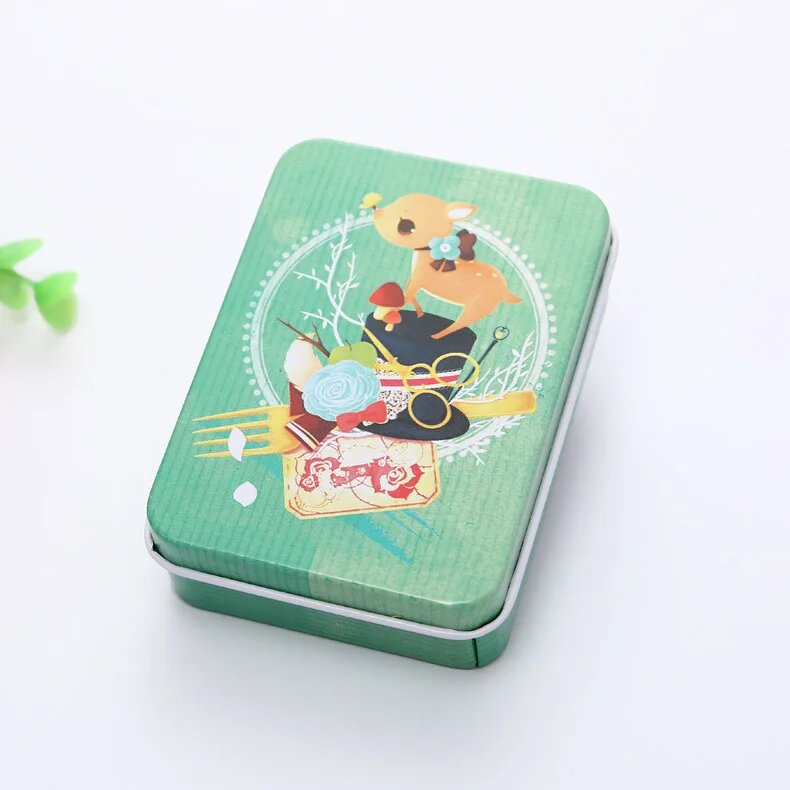 Винтажная жестяная коробка lyybx для хранения, 9cm 6cm 2cm, Изумрудный MMJYSLIM