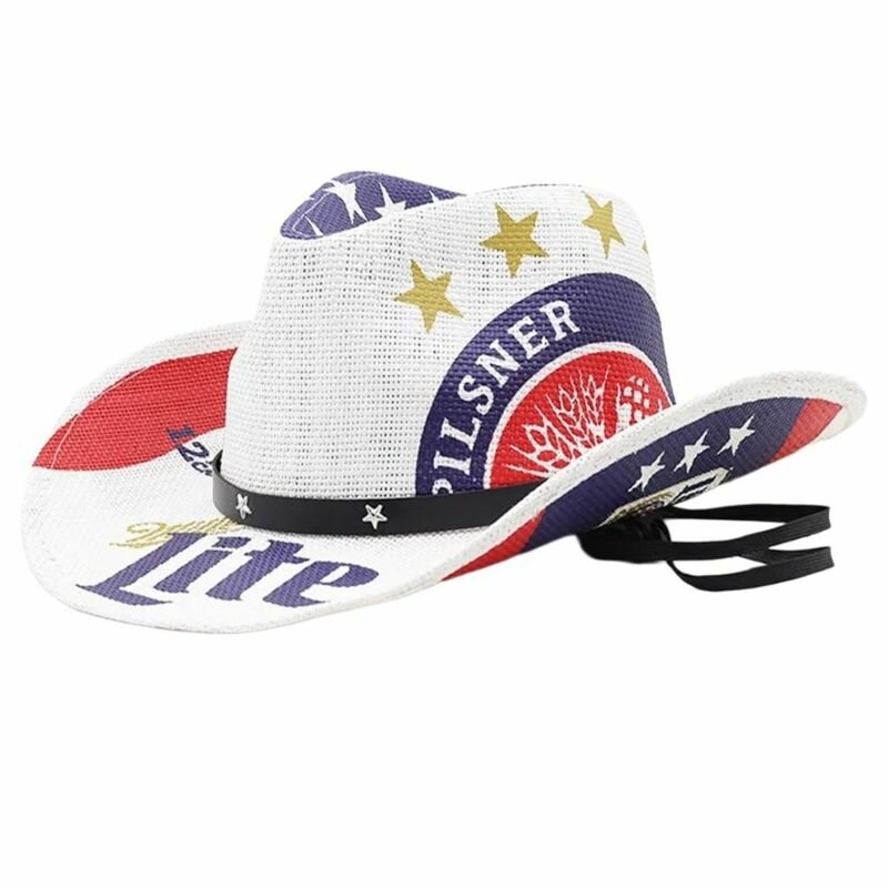 Ковбойская Шляпа В стиле Вестерн с Американским флагом-Белый