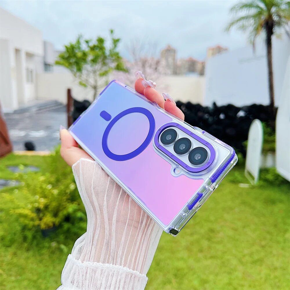 Чехол Samsung Z Fold 7 Purple MagSafe противоударный