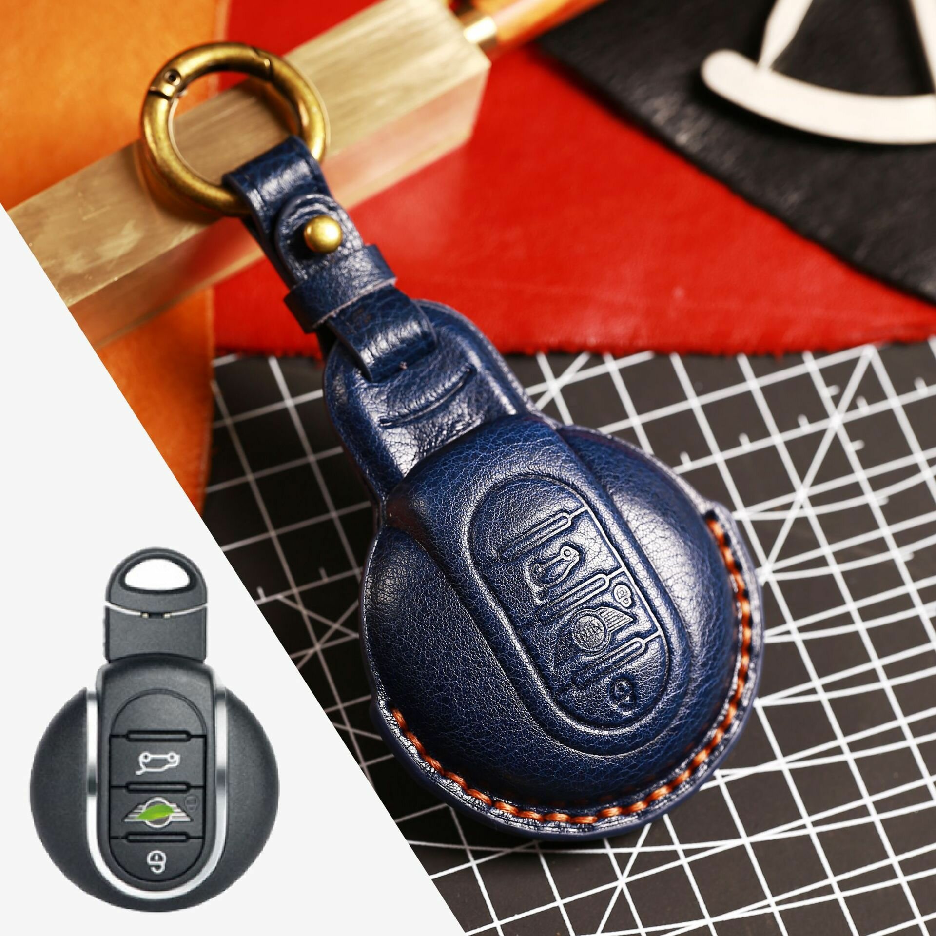 Чехол для автомобильного брелка BMW синий Чехол для автомобильного брелка