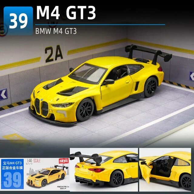 1:44 BMW M4 GT3 BMW M6 Суперкар Литые литые игрушечные машинки Модель автомобиля Миниатюрная масштабная модель автомобиля для детей