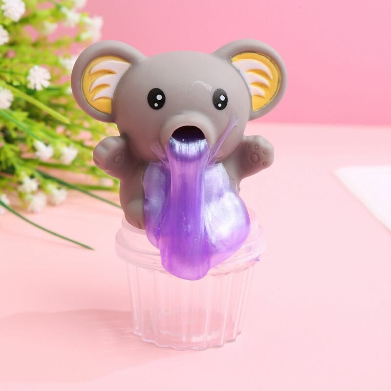 Антистресс игрушка "Рвотный котик": жевательный слайм в виде животного, игрушка для снятия стресса, жвачка для рук детям (безопасный силикон, 3 цвета)