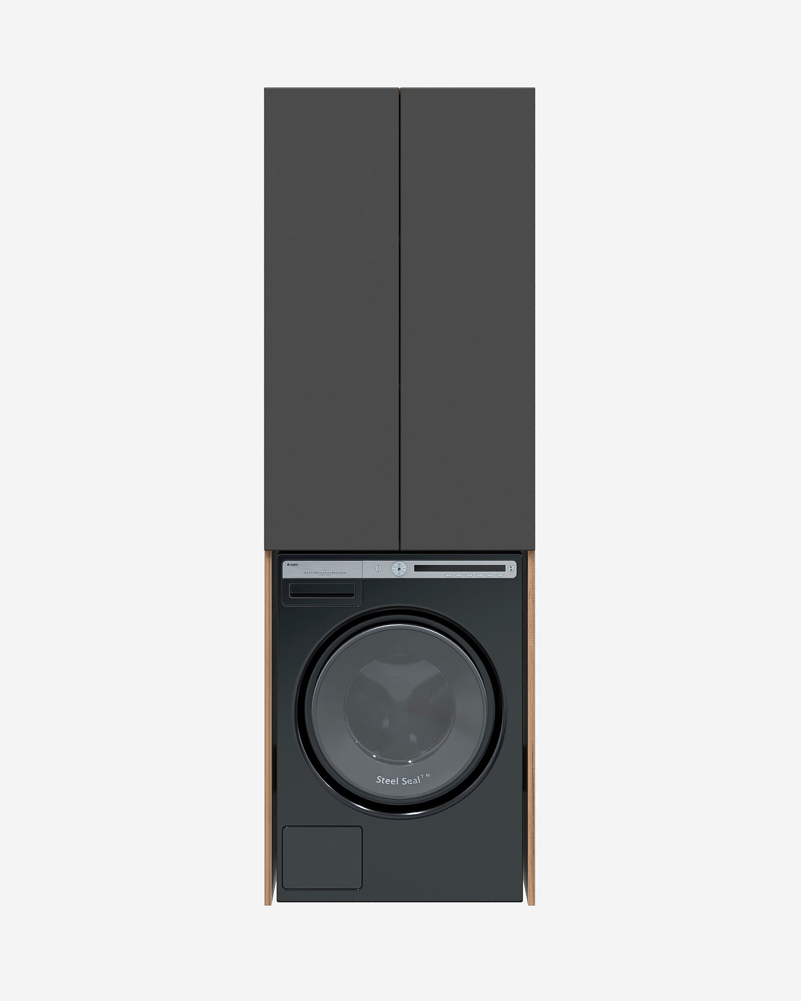 Шкаф напольный Vannika Canto для стиральной машины для ванной комнаты Дуб вотан, графит софт