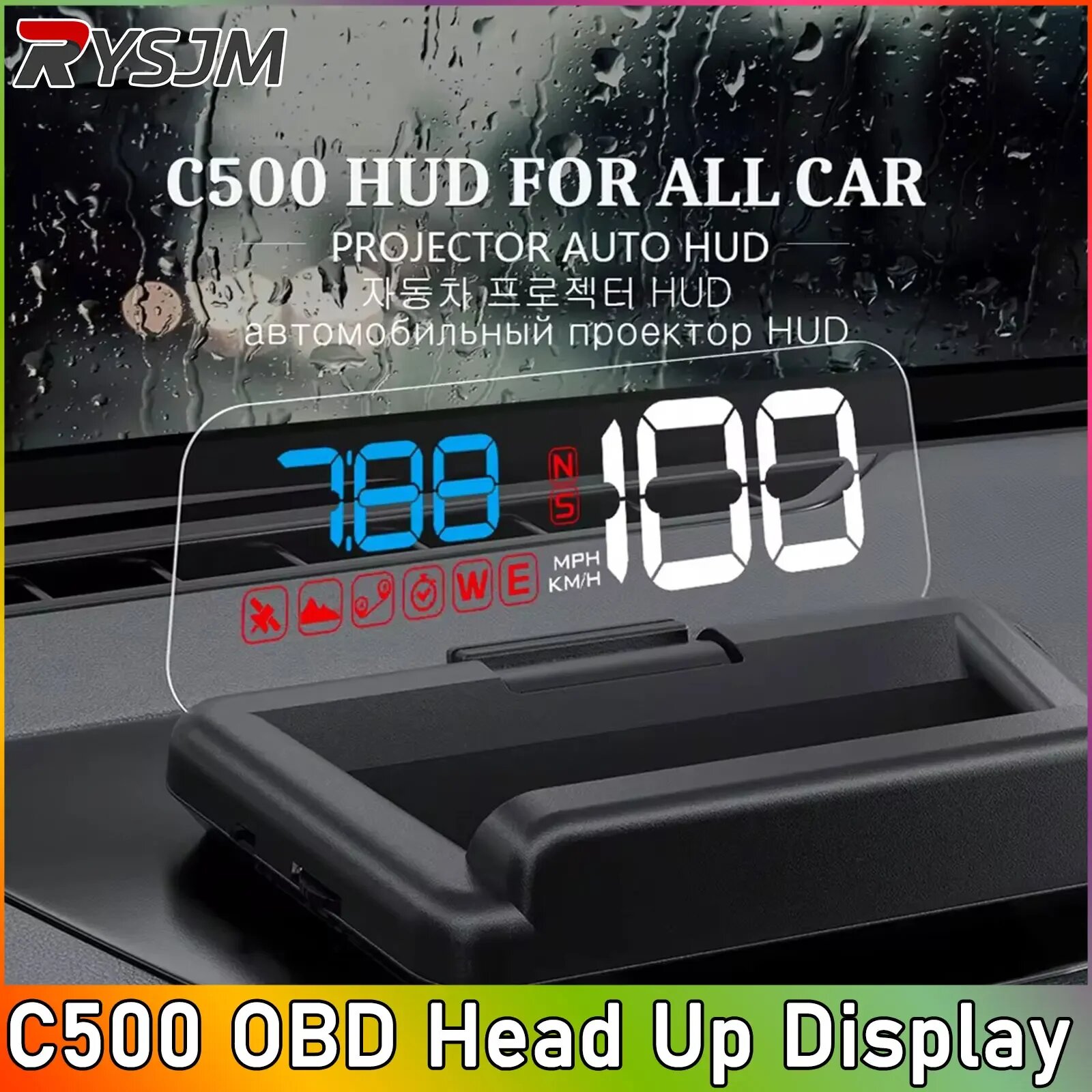 C500 HUD проектор скорости на лобовое стекло, авто C500
