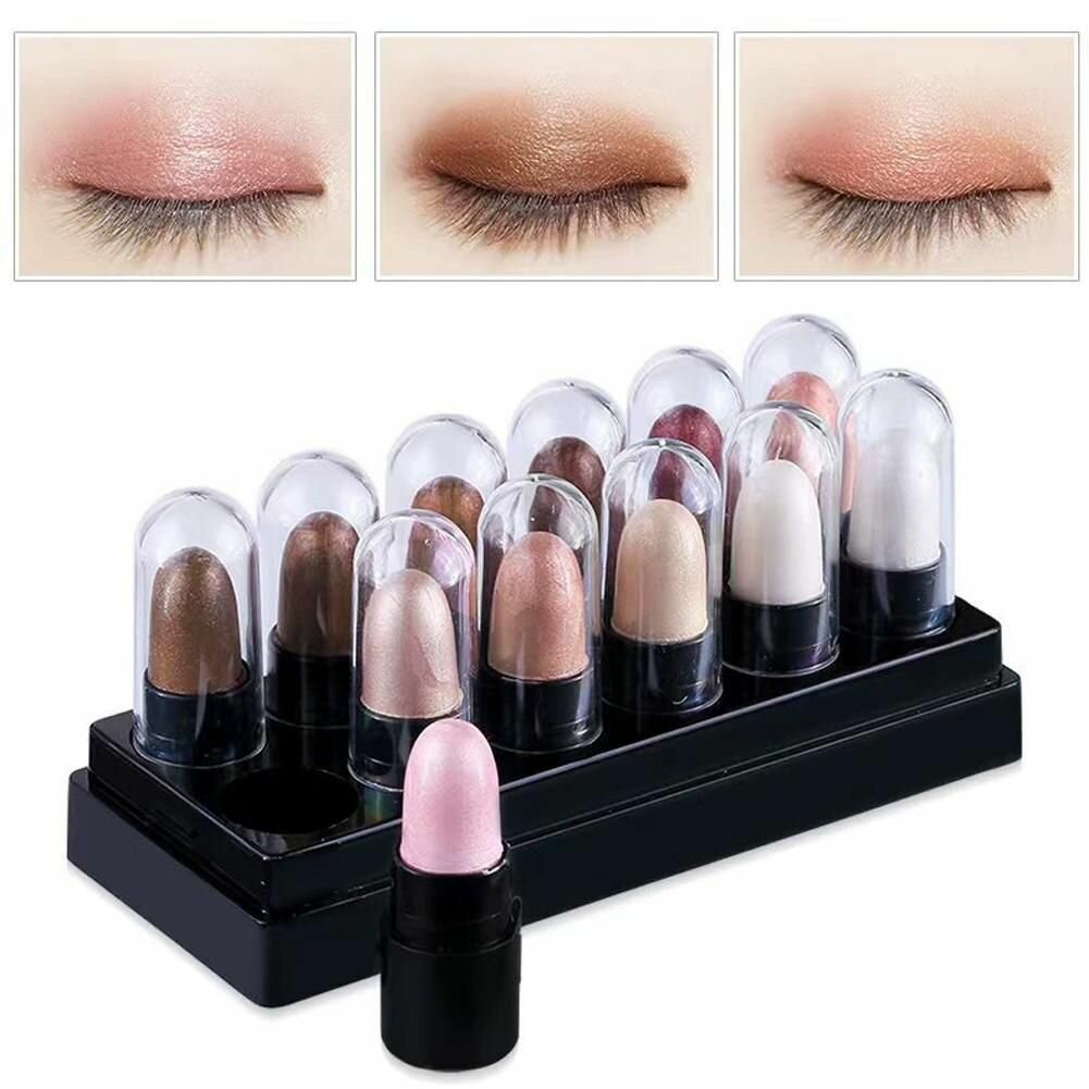 Набор из 12 водостойких помад и теней для век