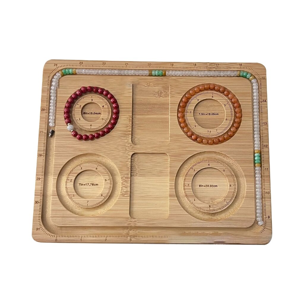 Деревянная Доска Для Вышивания Бисером Лоток для Бусин для Изготовления Ювелирных Изделий Измерительный Инструмент DIY Браслеты